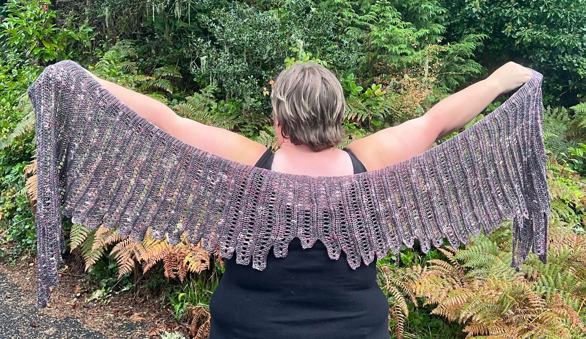 Feathers Embrace Shawl | Purly Shell Fiber Arts llc